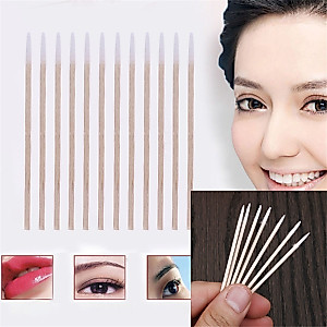 100Pcs Pointed Cotton Swabs Wooden Handle Makeup Health Medical Ear Jewelry Clean Sticks Buds Tips