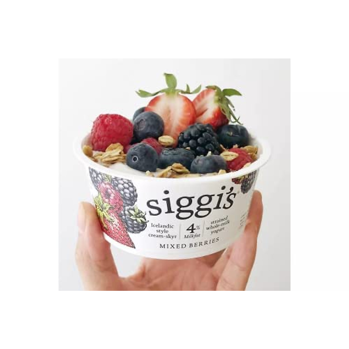 siggi's® Icelandic Strained Whole Milk Yogurt, Mixed Berry, 4.4 oz. Single Serve Cup – Thick, Protein-Rich Yogurt Snack