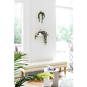 Mkono Ceramic Hanging Planter Geometric Wall Decor, Set of 2 Modern Wall Planter with Metal Plant Hanger Wall Mounted Plant Pot for Succulent Air Plant Herb Faux Plant Indoor Home Garden Decor, Gold