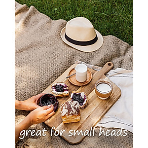 Zylioo XXL Oversize Straw Trilby Hat,Big and Tall Short Brim Panama Hats,Roll Up Summer Fedora Hat