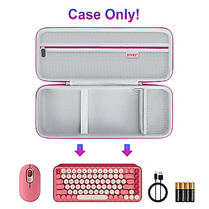 BOVKE Hard Carrying Case Waterproof Storage Holder Carrier, Rose