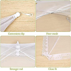 Food Cover Food Tent Set, 2 Extra Large 40"X24" and 6 Standard 17"X17" Mesh Food Covers for Outside, 8 Pack Collapsible, Reusable Pop-Up Umbrella Food Nets for Picnics, Outdoor Camping, Parties, BBQ