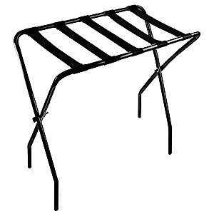 lovelybee Luggage Rack, Luggage Rack for Guest Room, Suitcase Stand, Steel Frame, Foldable, for Bedroom, Black
