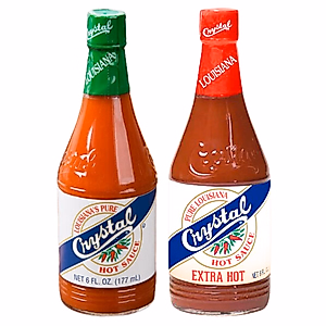Crystal, Hot Sauce and Extra Hot Sauce Combo, 6 Ounce Bottle (Pack of 2)
