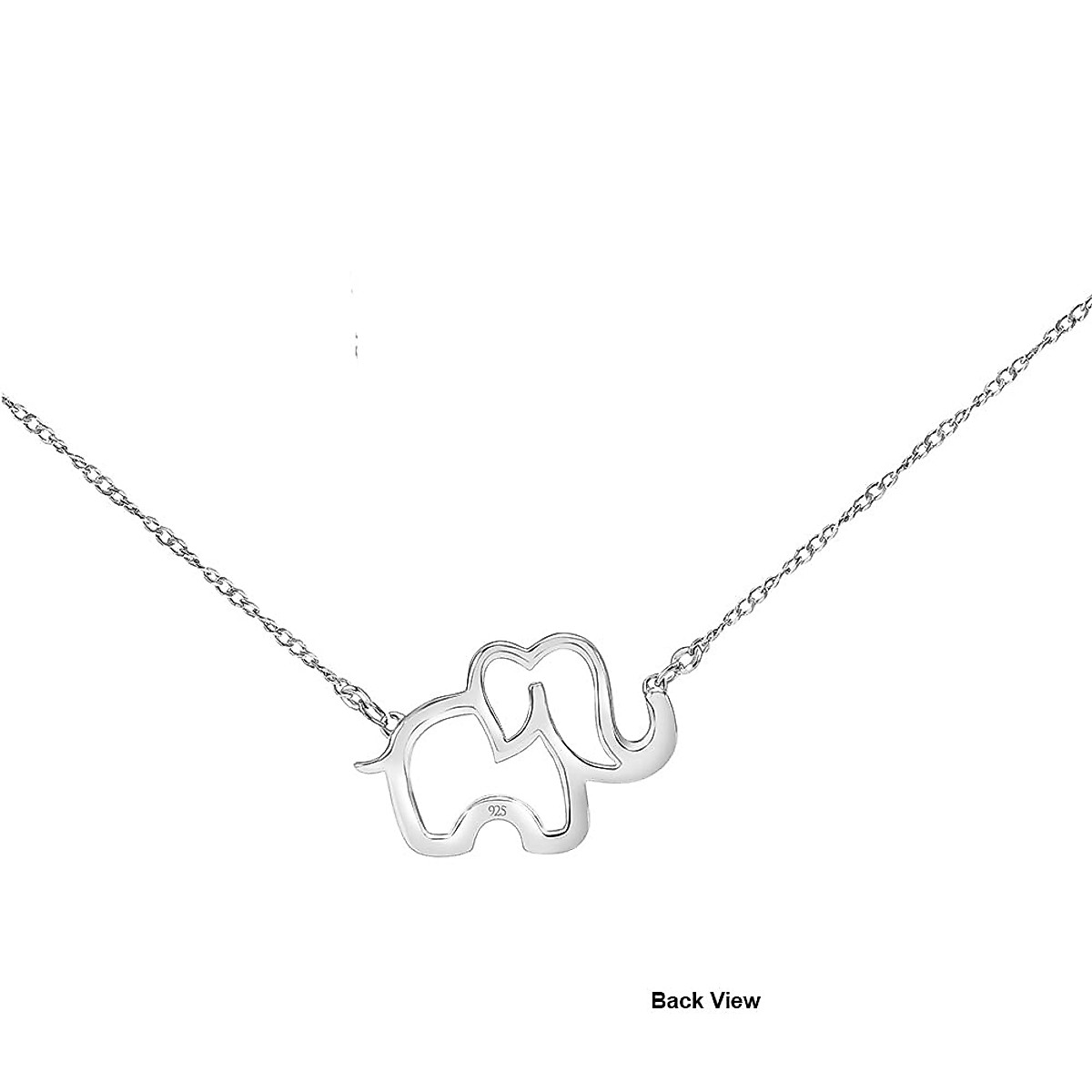 Diamond Elephant Necklace for Women in 925 Sterling Silver 1/10ct (I-J, I3), 17 inch, by Keepsake