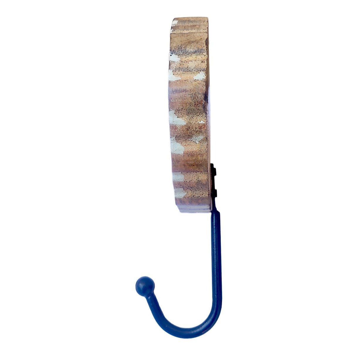 ETROVES Wooden Towel Hook Decorative Boho Flower. Wall Mounted Single Hook for Hanging Coat, Hat, Towel, Bag, Rope (6 Inch) (White)