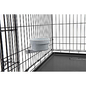 Lixit Quick Lock Removable Dog Kennel Bowls for Wire and Soft Sided Crates (20oz Wire Crate, Granite)