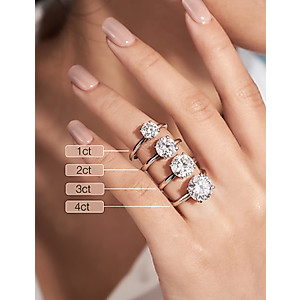 IMOLOVE 3ct Moissanite Engagement Ring Wedding Solitaire Ring for Women Lab Created Diamond Promise Ring for her-7-3CT