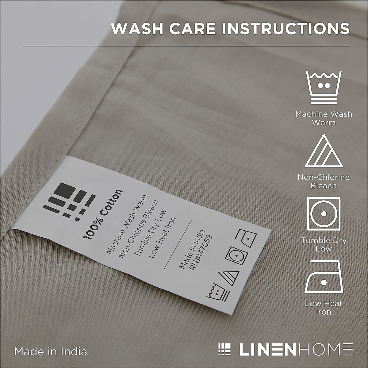 Linen Home 100% Cotton Duvet Cover Set, King/Cal King, Crisp and Cool Soft and Breathable Duvet Cover with Button Closure, Bed Linen All-Season Luxury, 3 Pieces-1 Duvet Cover & 2 Pillow sham, Ivory