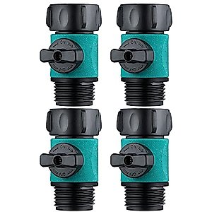 Plastic Garden Hose Connect Water Hose Turn Off Valve Garden Hose Connector Plastic Water Hose Connector with Shutoff Valve Set Fit for All Types of Garden Hoses Standard 3/4 Inch Thread (4)