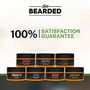 Live Bearded: Beard Butter - Tombstone - Leave in Conditioner for Beards - 3 oz. - Moisturize, Style, Condition - All-Natural Ingredients with Shea Butter - Light to Medium Hold - Made in the USA
