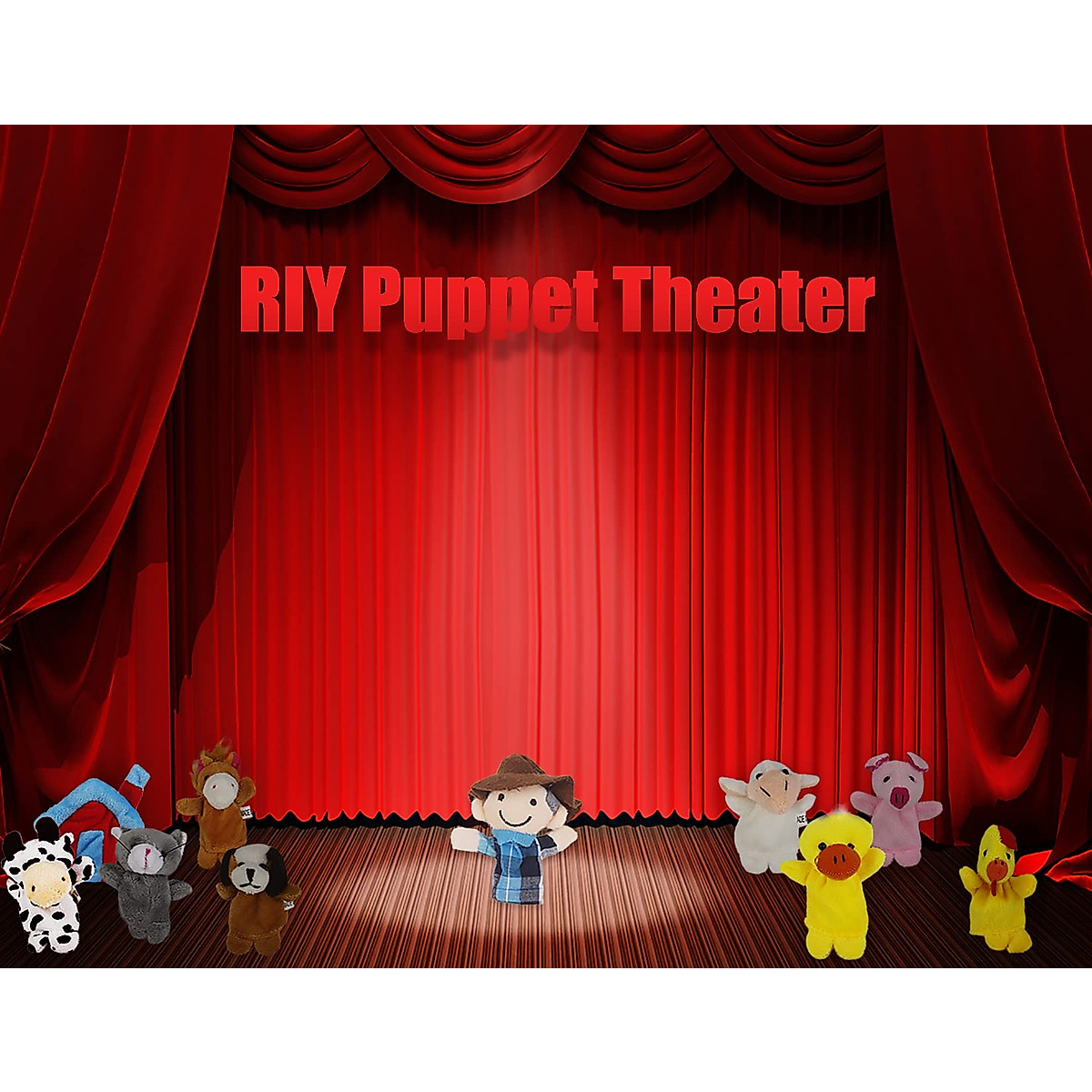 RIY 10Pcs Story Time Finger Puppets - Old Macdonald Had A Farm Educational Puppets Easter Basket Stuffers