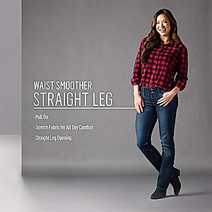 Riders by Lee Indigo Women's Pull-On Waist Smoother Straight-Leg Jean,Mid Shade,10
