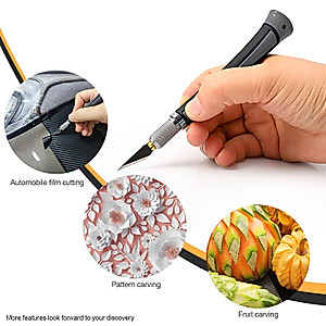 EHDIS Precision Hobby Knife Set Utility Craft Knife Kit with 10PCS Blades for Art, Working-Stencil, Scoring, Scrapbooking, Architecture Modeling, Crafting, Precision Knife-Grey