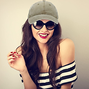 Edoneery Men Women Baseball Cap-Low Profile Adjustable Washed Cotton Golf Dad Hat Khaki