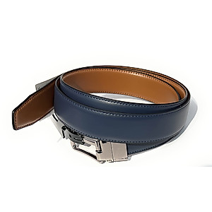Michael Kors Men's Cut to Fit Reversible PVC Leather Dress Belt (Luggage Navy)