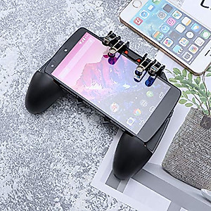AK66 Six Finger All- in- One Mobile Game Controller Fire Key Button for Mobile Game Eating Chicken Artifacts Game Handle (Black) Cell Phone Automobile Accessories