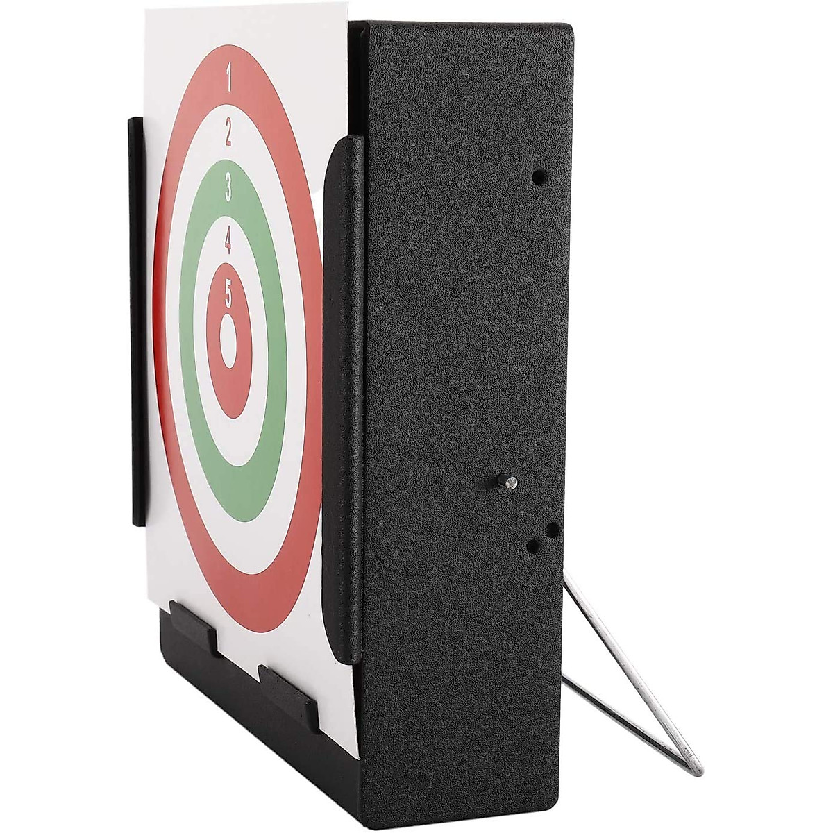 Metal Box BB Trap Target with 20 Shooting Paper Targets, Airsoft Pellet Trap Catcher, Mini BB Gun Target for Shooting Practice and Air Soft Gun Training (Red)