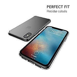 iPhone Xs/X Case, Luvvitt Clear View Case with Hybrid Scratch Resistant Back Cover and Shock Absorbing Bumper for Apple iPhone Xs/X (2017-2018) - Crystal Clear