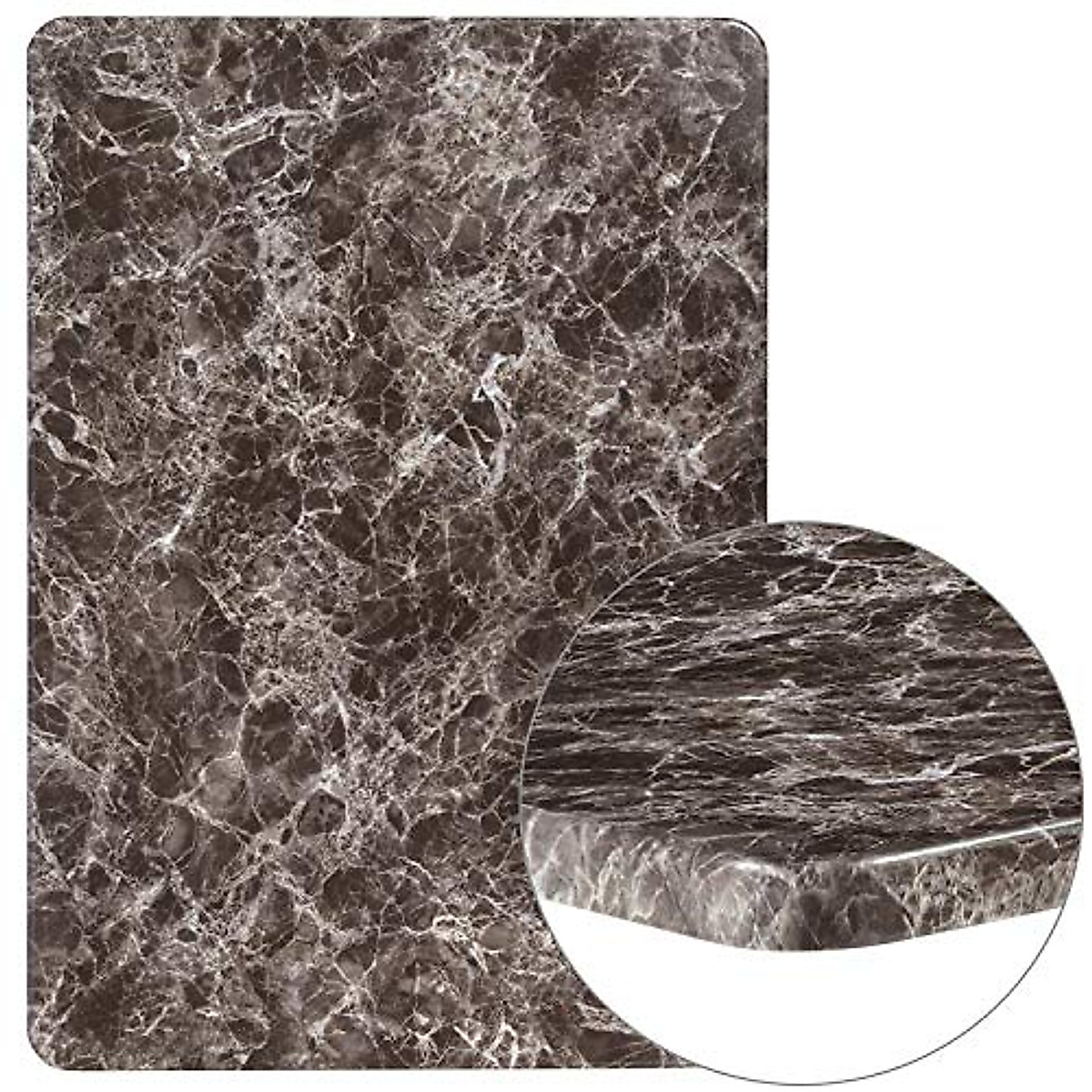 Flash Furniture 30" x 42" Rectangular Gray Marble Laminate Table Top