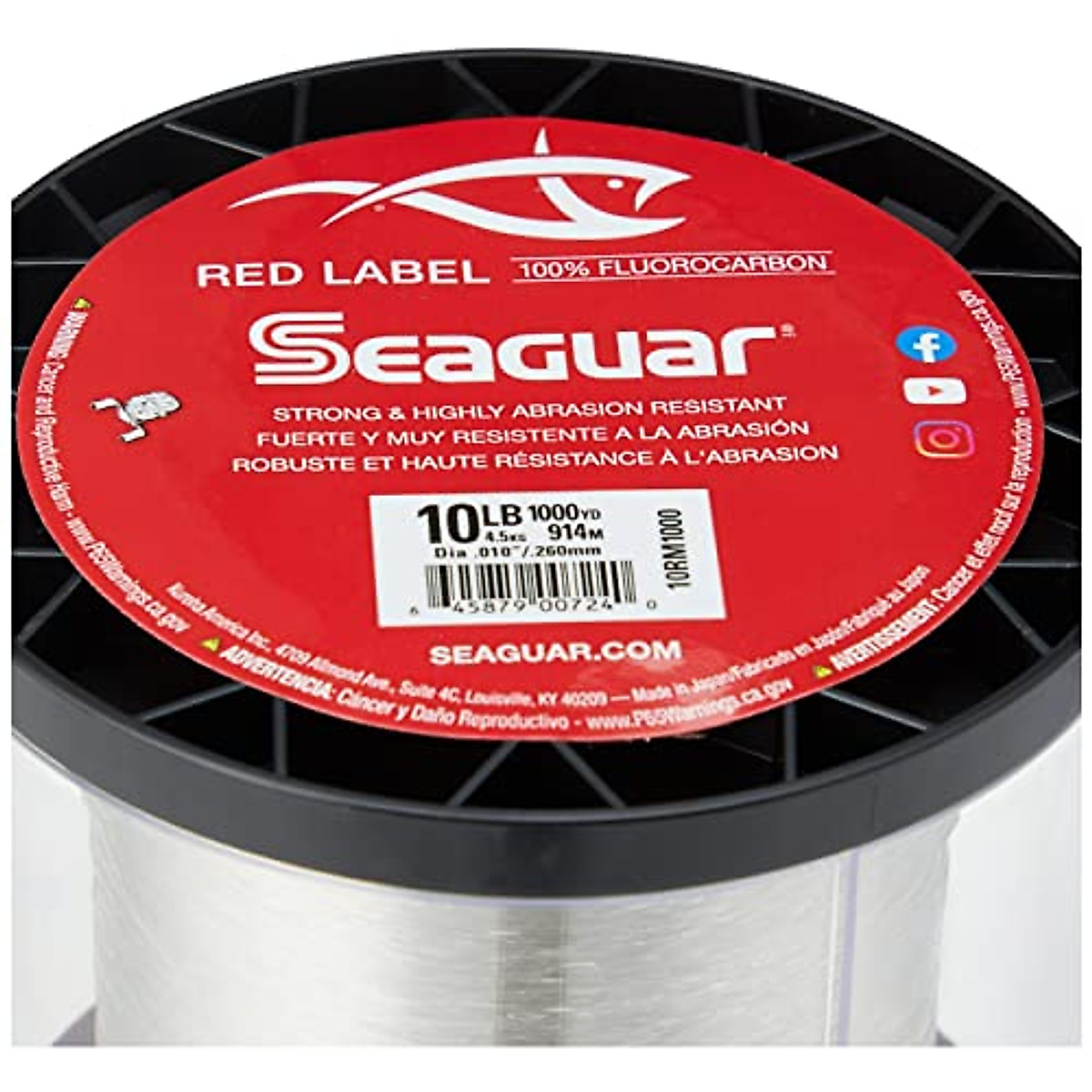 Seaguar Red Label Fluorocarbon 1000-Yards Fishing Line (12-Pounds), Clear
