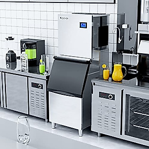 Coolski Commercial Ice Maker Machine 350LB/24H, 22'' Air Cooled Ice Machine Commercial Clear Cube/Efficient Cooling/Durable Construction, Ideal for Restaurants/Bars/Hotels, ETL Approved