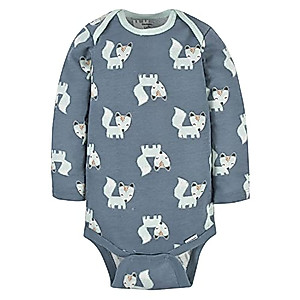 Gerber Baby Boys 3-Pack Long Sleeve Onesies Bodysuit Fox 0-3 Months
