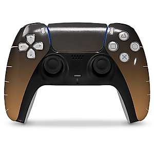 WraptorSkinz Skin Wrap compatible with Sony PS5 DualSense Controller Smooth Fades Bronze Black (CONTROLLER NOT INCLUDED)
