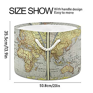 xigua Cotton Rope Basket World Map Painting Baby Laundry Basket Blanket Kids Toy Storage Basket Glove Box