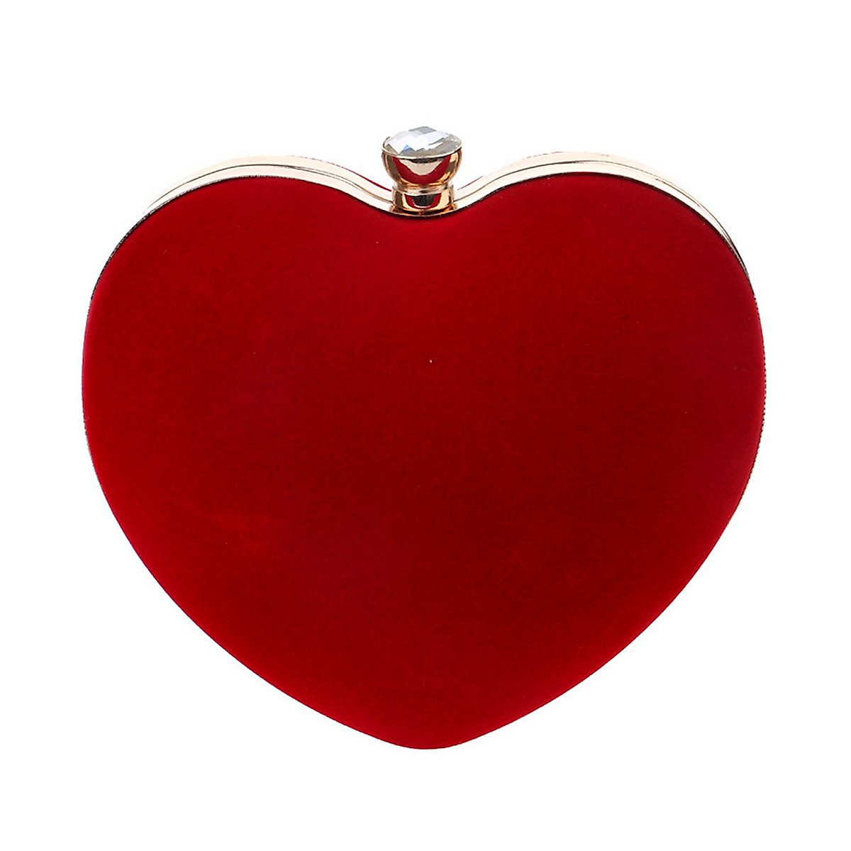 Danse Jupe Women Mini Heart Shape Velvet Evening Clutch Handbag Top-handle Bag Chain Cross-body Bag Purse