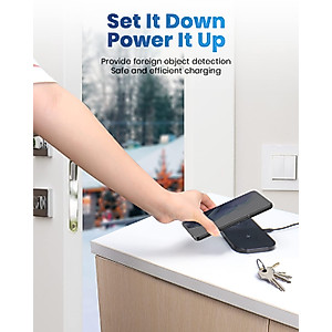 Dual Wireless Charger for Samsung Galaxy Watch and Phone, Duo Charging Pad for Galaxy Watch 4/3,Active 2/1,Gear S4/S3, S21/S20/S10/S9/S8/Note 20/10/9, Charging Station for Galaxy Buds 2/+/Pro/Live