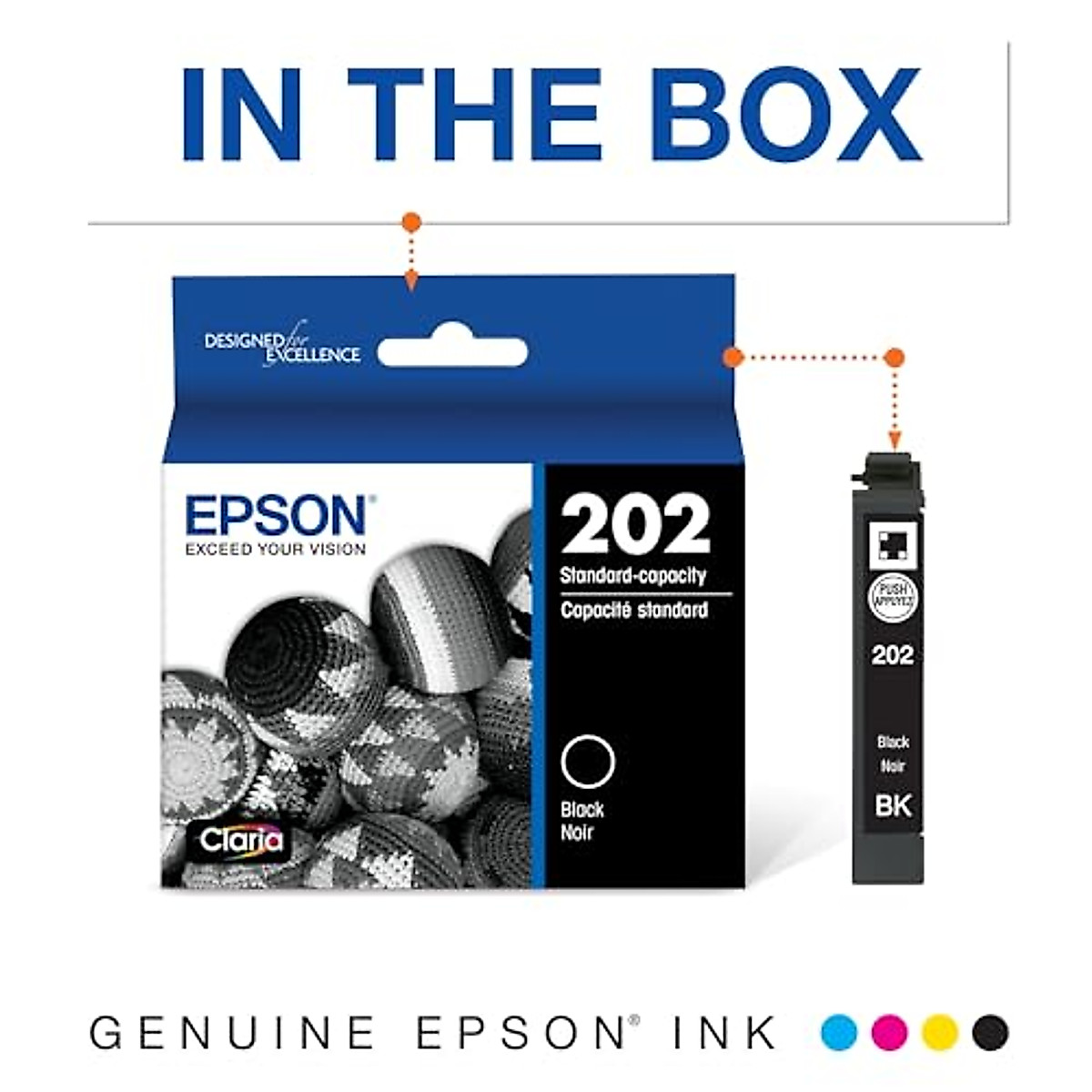 EPSON 202 Claria Ink Standard Capacity Black Cartridge (T202120-S) Works with WorkForce WF-2860, Expression XP-5100