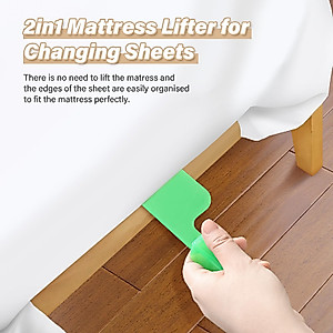 MAXHJX Mattress Lifter Wedge for Changing Sheets: Bed Maker Tool to Helps Lift The Mattress and Hold The Mattress - Alleviating Back Pain (Green)