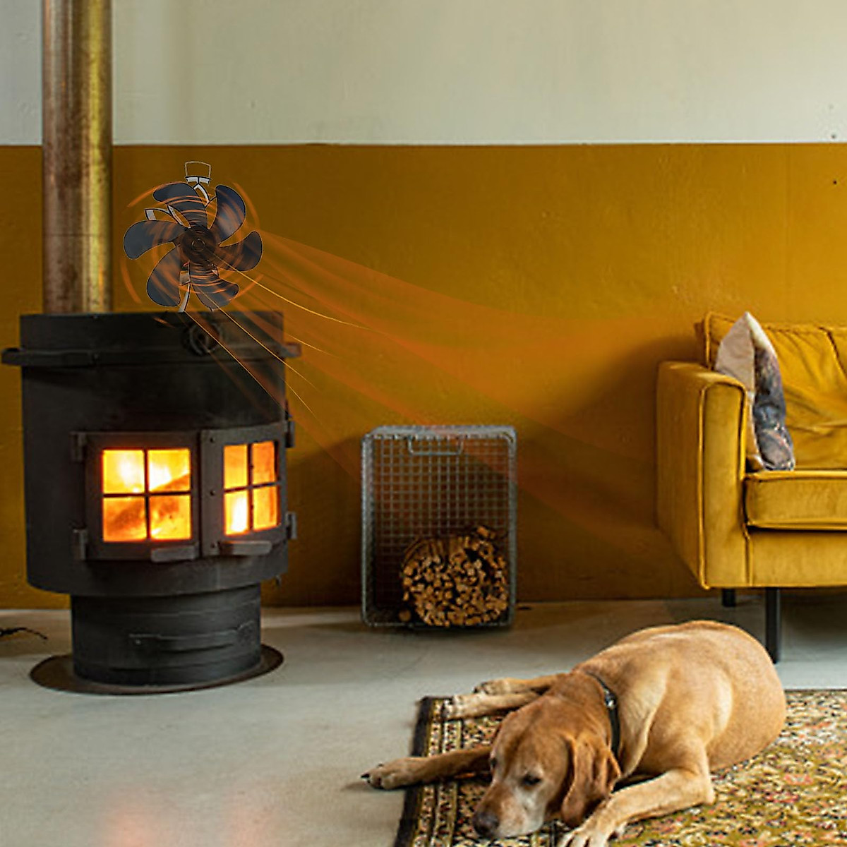 Fireplace Fan, Eco Thermoelectric Fan, Silent Operation Thermal Blower With 6 Blades, Circulating Warm Air and Saving Fuel for Wood Burning Stove/Gas/Pellet/Log/propane