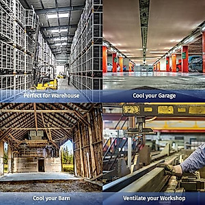 Tornado 16 Inch Pro Series High Velocity Oscillating Wall Mount Fan For Industrial, Commercial, Residential Use 3 Speed 2850 CFM UL Safety Listed