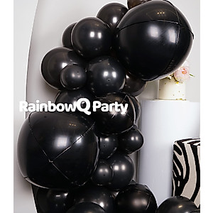 RainbowQ Party 78PCS Black Metallic Balloon Different Sizes 18/12/10/5 Inch Latex Shiny Chrome Helium Balloons Arch Garland Kit for Graduation Birthday Party Decorations
