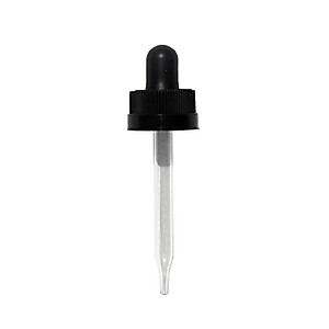 144 Pieces 1 OZ 30 ml Glass Eye Dropper CRC (Child Resistant Cap) for Essential Oil Boston Round Bottles 20-400 Cap