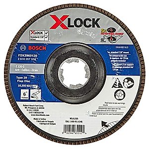 BOSCH FDX2960120 1-Piece 6 In. X-LOCK Flap Disc 120 Grit Compatible with 7/8 In. Arbor Type 29 for Applications in Metal Blending and Grinding