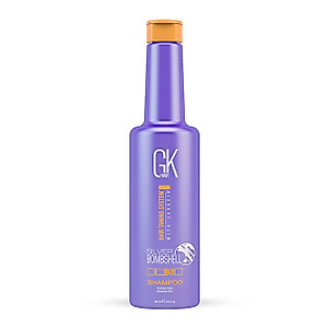 GK HAIR Global Keratin Purple Shampoo/Toner Silver Bombshell 280ml I Leave In Bombshell Cream (100ml/ 3.4 fl. oz)