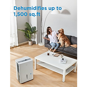 Midea 1,500 Sq. Ft. Energy Star Certified Dehumidifier With Reusable Air Filter 22 Pint - Ideal For Basements, Large & Medium Sized Rooms, And Bathrooms (White)