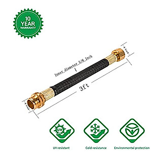 persevere Upgraded Water Hose Extension Adapter, Garden Hose Connector, 3 ft Lead-in Hose, Anti-Kink Design with Integrated Spiral Tube,for Hose Reel/RV/Dehumidifier, Durable/Drinking Water Safe