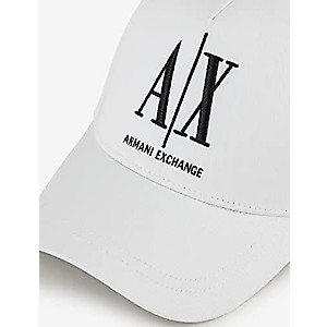 A | X ARMANI EXCHANGE Men's Logo Baseball Hat, White, One Size