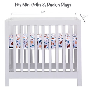 Lambs & Ivy (LAMCR) Lion King Adventure Fitted Mini Crib Sheet, White (790006M)