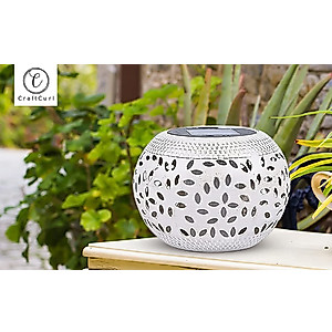 Solar Table Lantern Outdoor Indoor Waterproof - Dancing Flickering Flame Powered LED White Metal Desktop Decorative lamp auto on/Off Lightening Dusk to Dawn for Desk Patio Garden Pathway Garden Yard