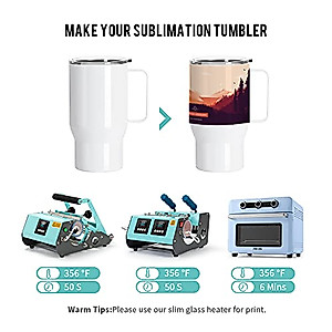 PYD Life Sublimation Tumblers Blanks 18 OZ White Coffee Travel Car Stainless Steel Kids Tumbler with Leakproof Lid and Handle, Sublimation Mugs for Cricut Mug Press and Tumbler Heat Press Print 4 Pack