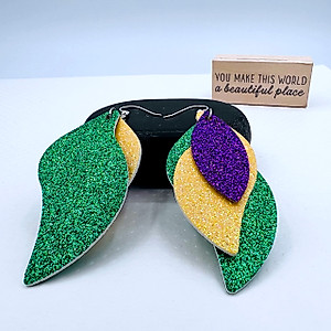 Mardi Gras Earrings for Women - New Orleans Earrings - Mardi Gras Jewelry Accessories (Faith)