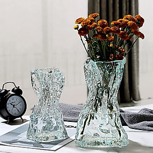 NBHUZEHUA Luminous Glass Vases & Faux Flower Bud Vase Centerpieces Wedding Reception Decorations Birthday Gifts Women