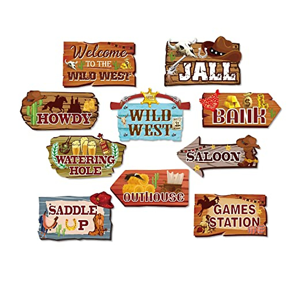 Western Party Directional Sign Cowboy Porch Sign Cowboy Banner Hanging Decoration Western Cowboy Theme Wild West Party Large Yard Indoor/Outdoor Western Cowboy Decoration Party Decorations