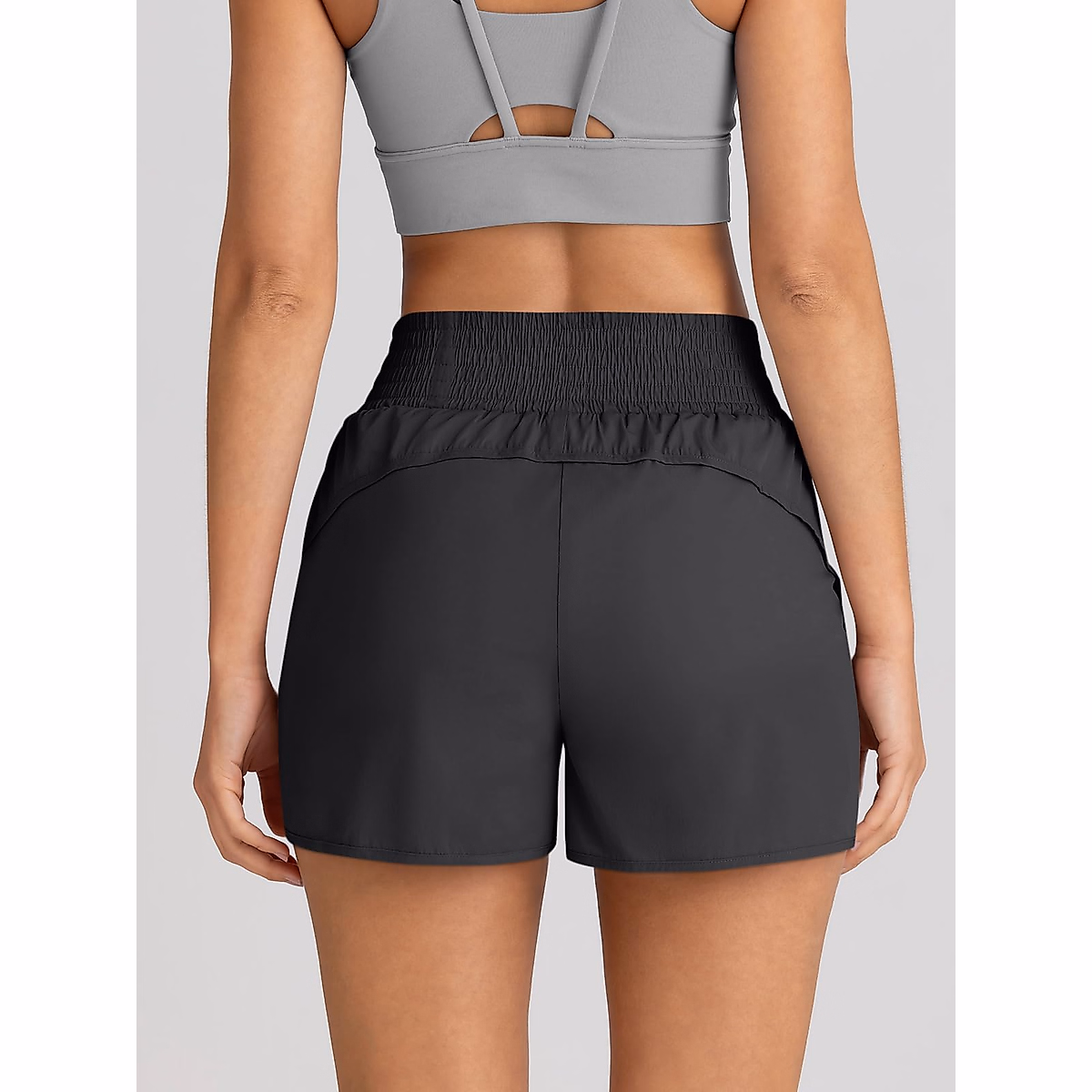 AUTOMET Womens Athletic Shorts High Waisted Running Shorts Gym Workout Shorts Casual Comfy Sport Shorts with Pockets 2024 Black