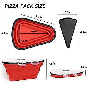 Pizza Storage Containers with Lids, Adjustable Pizza box with 5 Microwavable Serving Trays, Expandable Pizza Slice Container to Organize Space Reusable, Microwave Safe